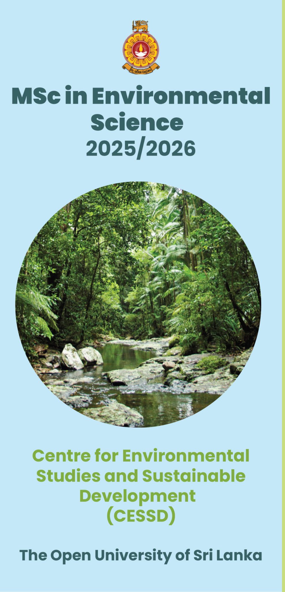 MSc in Environmental Science – The Open University of Sri Lanka