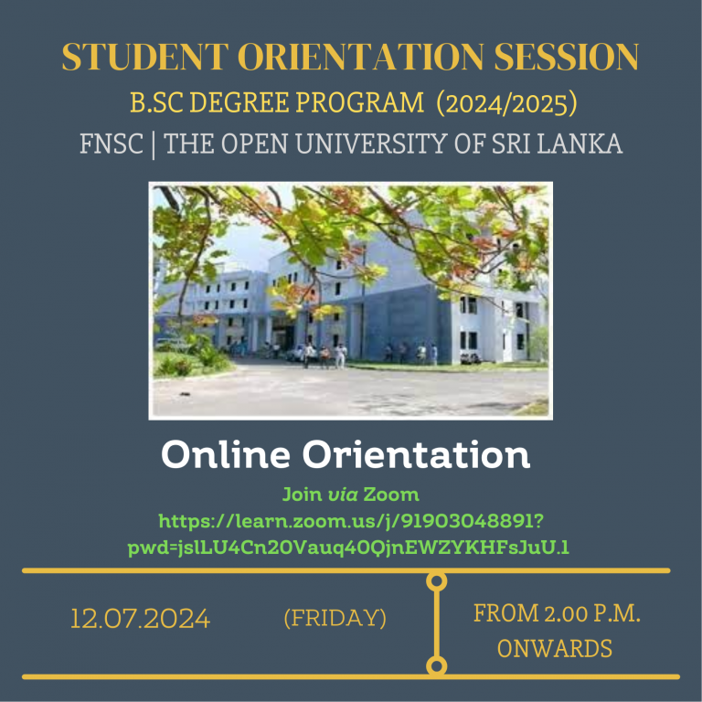 BSc 2024/2025 Intake – The Open University of Sri Lanka