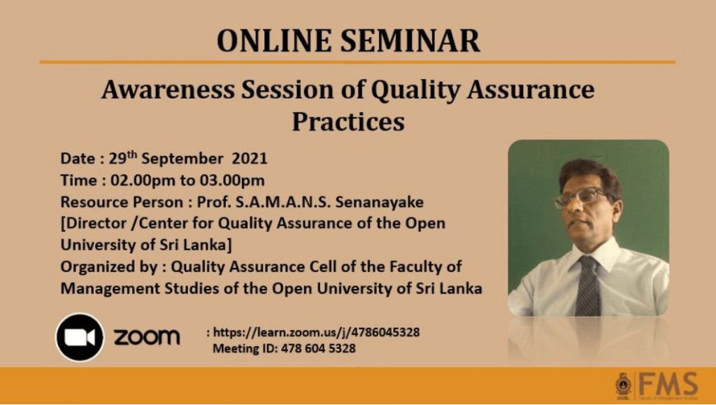 Quality Assurance Cell – FMS – The Open University of Sri Lanka