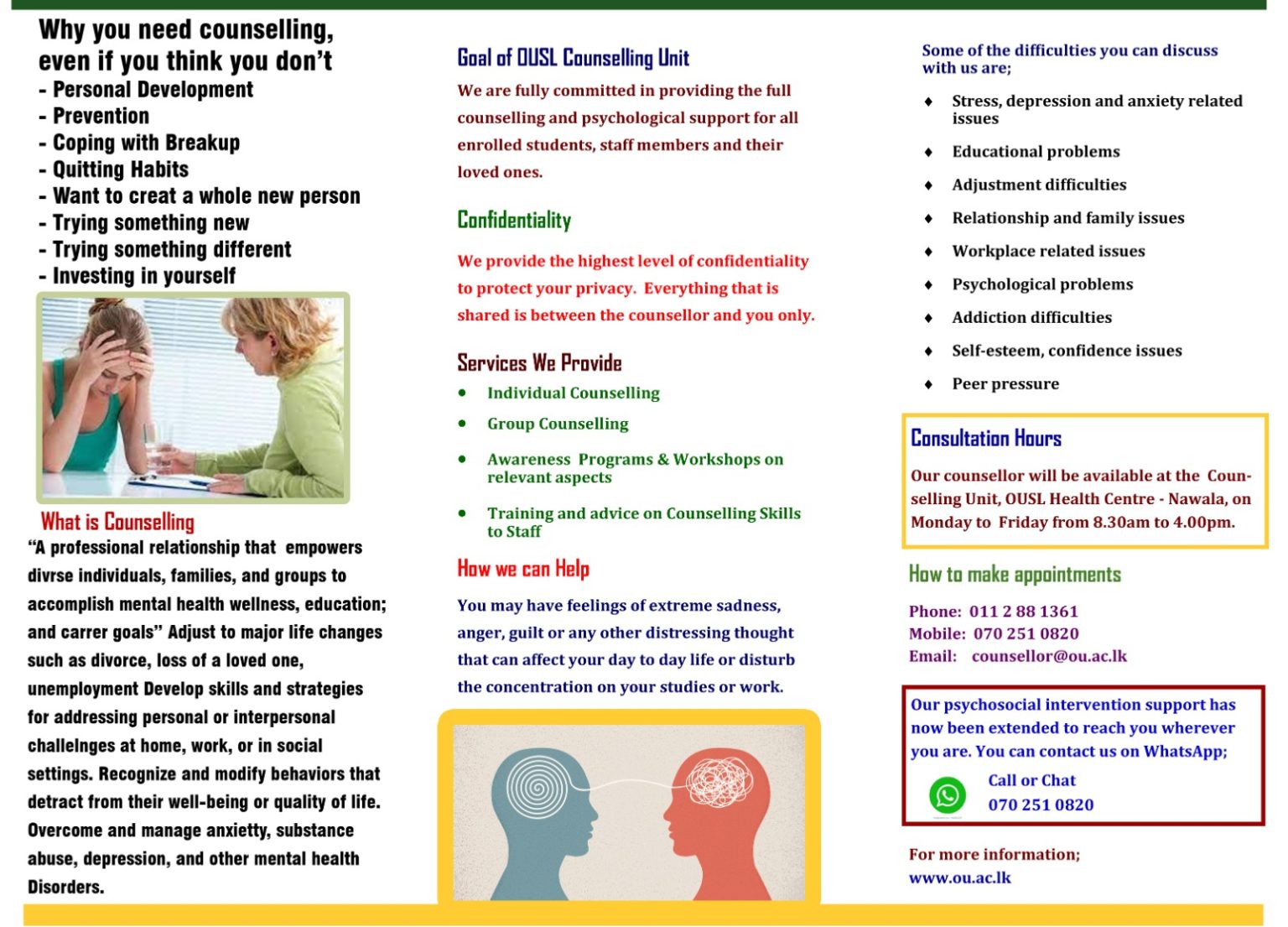 Counselling Unit (Psychology and Counseling) – The Open University of ...