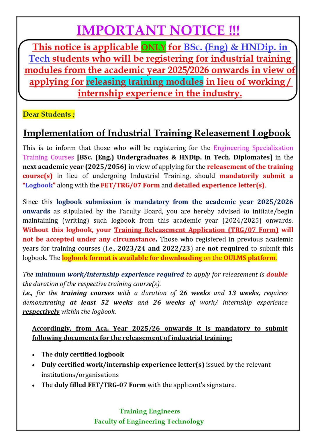 Submitting Logbook when forwarding TRG-07 application only, from ...