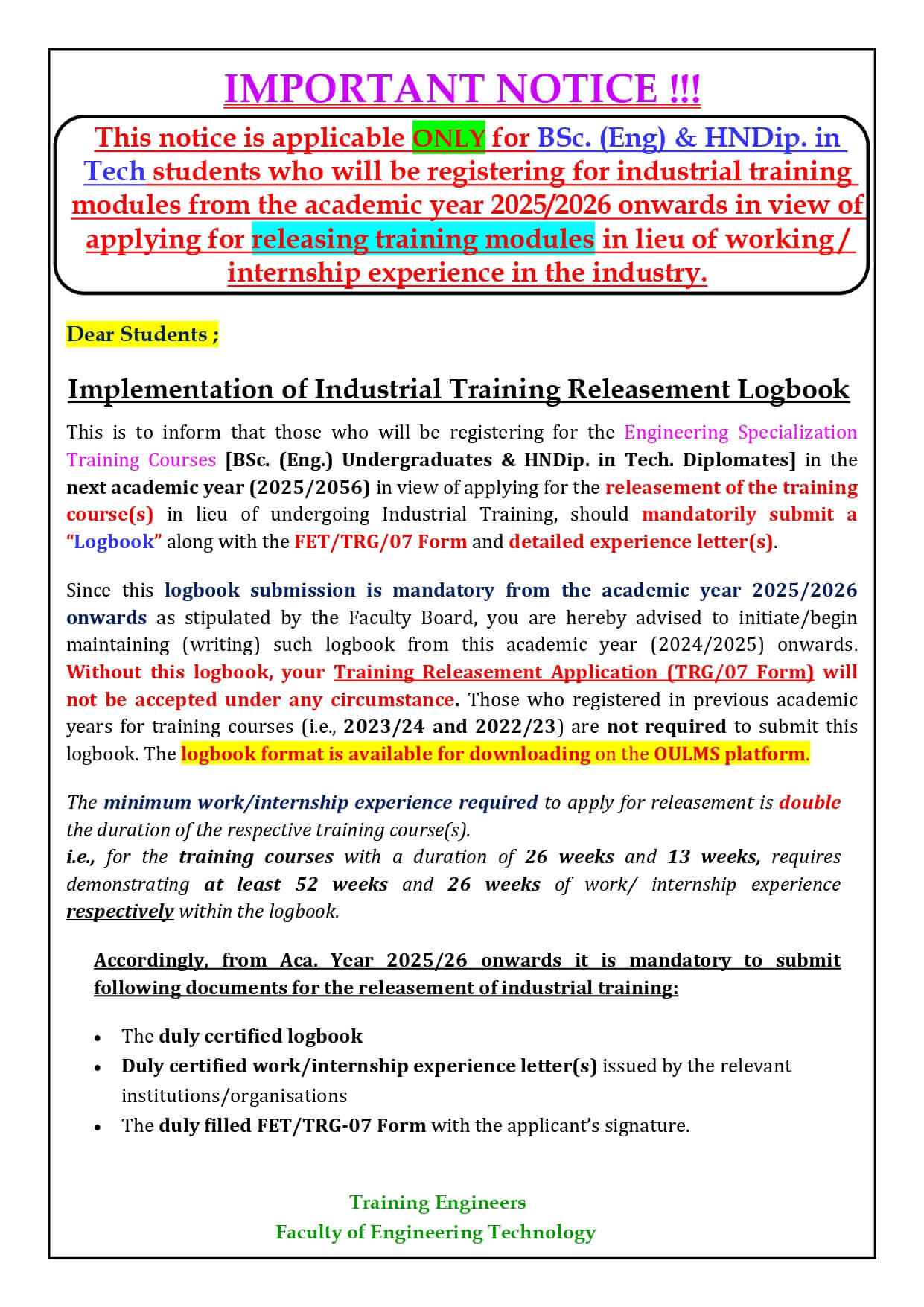 Submitting Logbook when forwarding TRG-07 application only, from ...